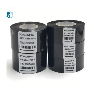 China Hot Stamping Ribbon Black 25mm Width 122m Length Date Coding Foil for Brass Letter Printer for sale