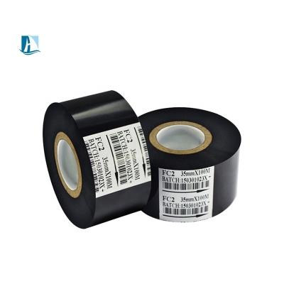 China 30MM*100M Compatible Color Wax Resin Hot Stamp Ribbon Ideal for Freeze Food Packaging for sale