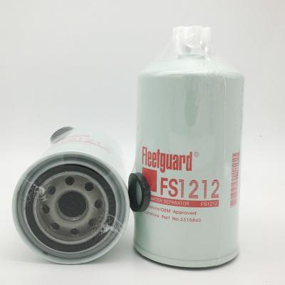 China Fleetguard FS1212 Fuel Water Separator 3315843 Spin-On Diesel Filter 256mm Height for sale