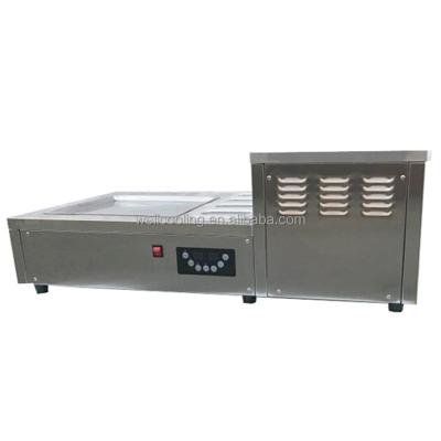 China High Production Countertop Single Pan Fried Ice Cream Roll Machine With 4 Pcs Stainless Steel 304 Toppings for sale