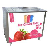 China Commercial Easy to Operate Single Flat Pan Fried Quick-Frozen Ice Cream Roll Machine for sale