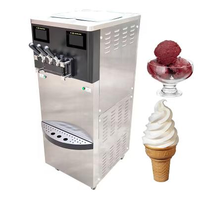 China Commercial 55-66l/h 3 Flavors Soft Serve Ice Cream Cones Machine Wholesale Price for sale