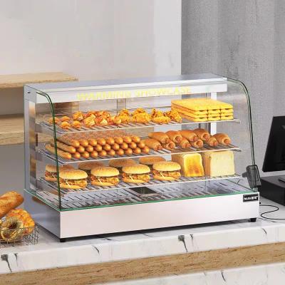 China Commercial Restaurant Buffet Use Food Showcase Front Curved Glass Hot Display for sale