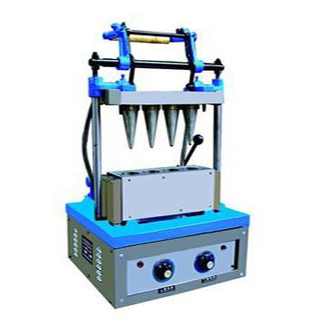 China Manual Operated Ice Cream Waffle Pizza Cone Machine 4 Heads Ice Cream Taper Egg Roll Machine for sale