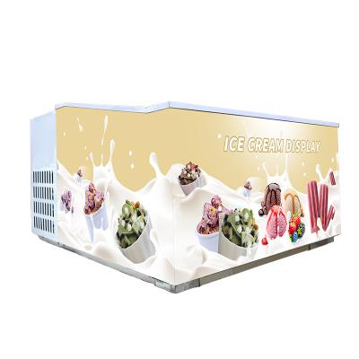 China Ice Cream Display Case Frozen Hard Ice Cream Cabinet Boxed to Defog Ice Cream Case Display for sale