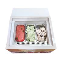 China Ice Cream Ice Cream Cabinet Commercial Clear Glass Lid Sliding Door Customized Commercial Ice Cream Display Case for sale