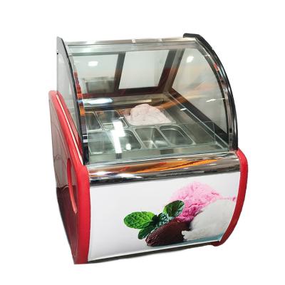 China New Design 8 Trays Commercial  Ice Cream Gelato Display Freezer With Defrost System and Lighting for sale