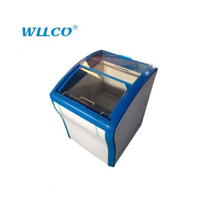 China 158L Blue and White Outdoor Commercial Portable Mini Freezer for sale