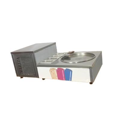China Thai Fried Flat Roll Ice Cream Machine With 4 Pcs Stainless Steel Quick Frozen Ice Cream Roll Machine for sale