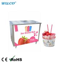 China Commercial Ice Cream Roll Machine With Portability Pulley Single or Double Pans Ice Cream Roll Machine for sale