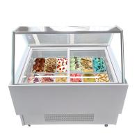 China Commercial Gelato Ice Cream Display Freezer Showcase Countertop Hard Ice Cream Freezing Display for sale