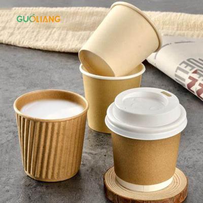 China Custom Printed 100% Biodegradable Bamboo Fiber Molded Hot Coffee Heat Insulation Paper Cup with Lid for sale