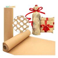 China 30cm*30m Brown Hex Buffer Cushion Vellum Kraft Paper Roll Packing Honeycomb Craft Packaging Kraft Wrapping Paper Honeycomb Wrap for sale