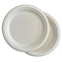 China White Color Different Sizes Eco-friendly Disposable Tableware Lightweight Bagasse Paper Plate for sale