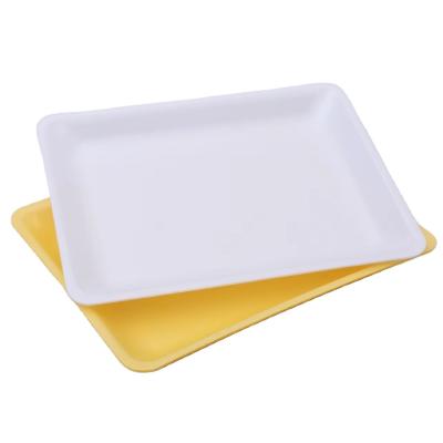 China PS Material Various Sizes White Black Foam Food Tray Plastic Tray for Packing Fruit and Seafood for sale