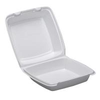 China Degradable PLA Foam 9inch Chicken Rice Box Fast Food Take Out Foam Box Supplier for sale