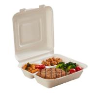 China Best Selling Items 3 Compartment Food Container Clamshell Eco Paper for Food Carry for sale