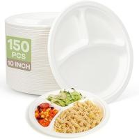 China Sugarcane Round Paper Plates Eco-friendly Biodegradable Disposable Bagasse Maded Tableware for Sale for sale