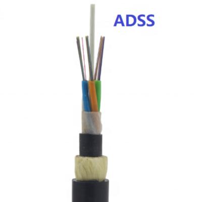 China Aerial Outdoor 48 Cores Singlemode G652 ADSS Fiber Optic Cable With Aramid Yarn for sale