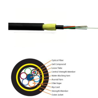 China Overhead Fiber Optic Cable ADSS 48 Core Optical Fiber Cable for sale