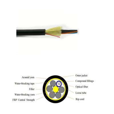 China FRP Strength Outdoor Fiber Optic Cable ADSS 24 Cores 120m Span for sale