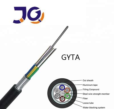 China 4 6 8 12 24 36 48 Core Aerial Duct Armored GYTA Fiber Optic Cable Outdoor for sale