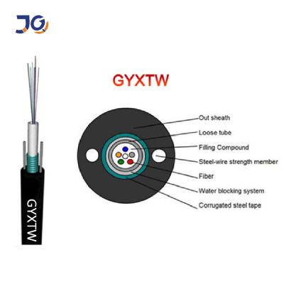 China 2/4/6/8/12/24 Core Central Loose Tube Armored GYXTW Fiber Optic Cable for sale