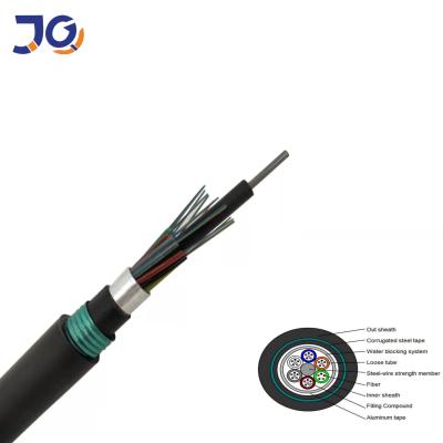 China Underground Direct Burial Double Jackets Armored GYTA53 4 8 12 24 48 96 144 Core Fiber Optic Cable for sale