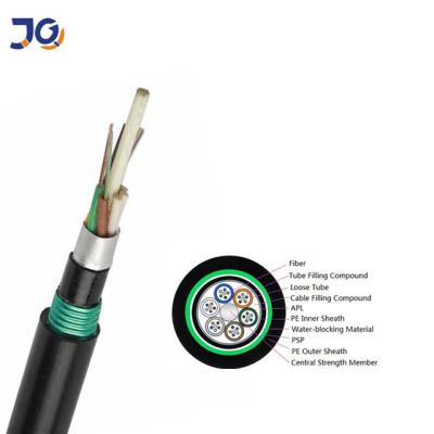 China 12 16 24 48  Core Fiber Optic Cable GYTA53 Direct Burial Double Sheath And Armored Outdoor Optical Fiber Cable for sale