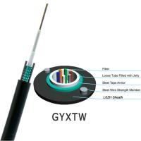 China 2 / 4 / 6 / 8 / 12 / 16 / 24 Core Fiber Optic Outdoor GYXTW Armor Corrugated Fiber Optic Cable for sale
