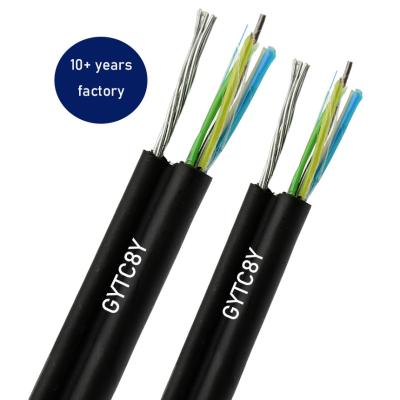 China Outdoor Aerial GYTC8Y G652D Single Mode Figure 8 Self - Supported 4 6 8 10 12 24 48 96 144 Core Optic Fibre Cable for sale