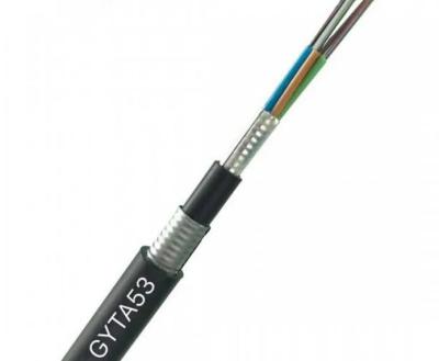 China Outdoor Underground Direct Burial Armored Fiber Optic Cables Double Jacket for sale