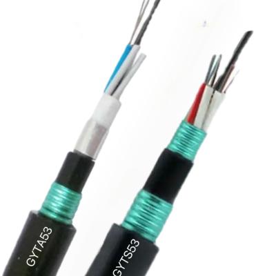 China GYTA53 Aluminium Armored 48 96 Core Fiber Optic Cable Direct Burial for sale