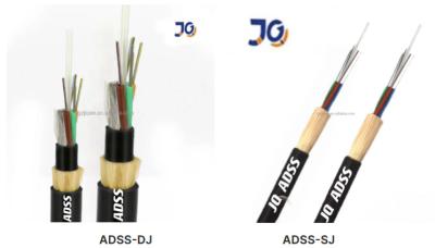 China 2 24 32 48 72 96 144 Core Single /Double Sheath ADSS outdoor overhead Fiber Optical Cable for aerial spam 150 100 200m for sale