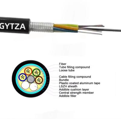 China Outdoor Armored Fiber Optic Cable GYTZA Flame Resistance Jacket LSZH Outer Sheath Cable for sale