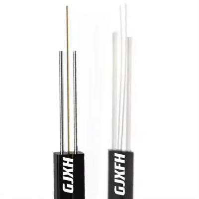 China 2 cores 4 cores FTTH fiber optic cable flat cable GJXH/GJXFH with steel wire or FRP for sale