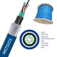 China Factory LSZH MGTSV33 Steel Wire Armored Mining Optical Fibre Cable Flame Retardant G652D Blue Optical Cables For mines for sale