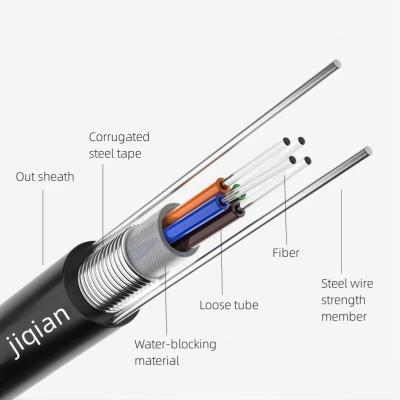 China Outdoor Aerial GYXTW Fiber Optic Cable Factory Direct 2 to 24 Core G652D Steel Armored for sale