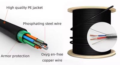 China Factory Peice 96 Core GDTA GDTS Photoelectric Hybrid Fiber Optic Cable G652D Single Mode Fiber With Power Wire for sale