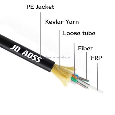 China 24 Hilos 48 Fo 72 96 144 Core Single / Double Sheath ADSS Outdoor Aerial All Dielectric Fiber Optical Cable Span 100m Pri for sale