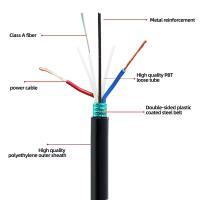 China 48 60 72 96core Armored Fiber Optical Cable With2*1.5mm-Power Wire GDTA GDTS Photoelectric Hybrid Fiber Optic Cable for sale