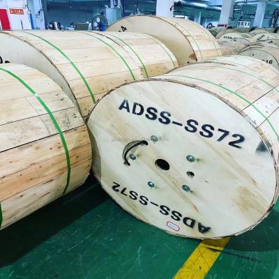 China Outdoor 72 Core Aerial All-dielectric Self-supporting Communication Cable ADSS G652D Fiber Optic Cable for sale