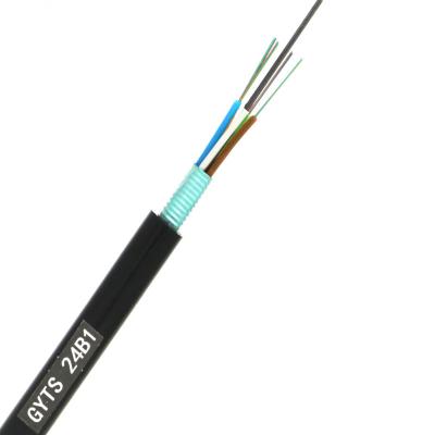 China 24 Core Outdoor Loose Tube Stranded Direct Buried GYTS Communication Cable Armoured Optical Fiber Cable for sale