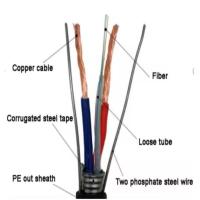 China 2 4 6 8 12 24 Core Steel Wire Fiber Optic Cable GYDXTW SM MM Cable with Copper Wire for sale