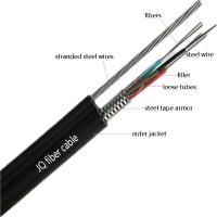China LSZH PE Out Sheath Aerial Black Armored Fiber Optic Cable for sale