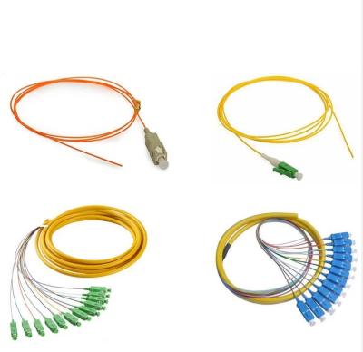 China 12 Cores SC UPC Fiber Optic Pigtail 0.9mm Multimode Cable for FTTH FTTB Network Applications for sale