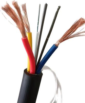 China 4-Core OPLC Hybrid Photoelectric Fiber Optic Cable with Integrated Copper Wires for sale
