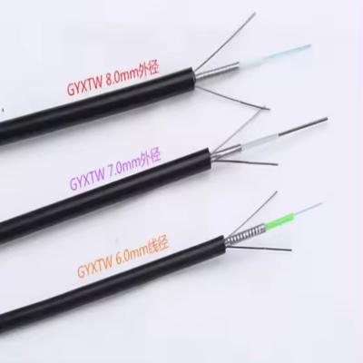 China OUTDOOR SINGLEMODE OVERHEAD ARMORED FIBRE OPTICAL CABLE GYXTW 2  6 8 12 CORE FIBER OPTIC CABLE for sale