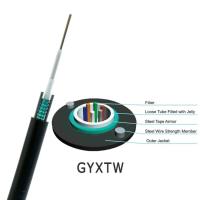 China GYXTW 4B1 Single Mode Armored Fiber Optic Cable for Aerial Use for sale
