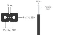 China FTTH INDOOR OUTDOOR GJYXCH OPTICAL FIBER DROP CABLE FRP 1 2 4 CORE FIBER OPTIC CABLE for sale